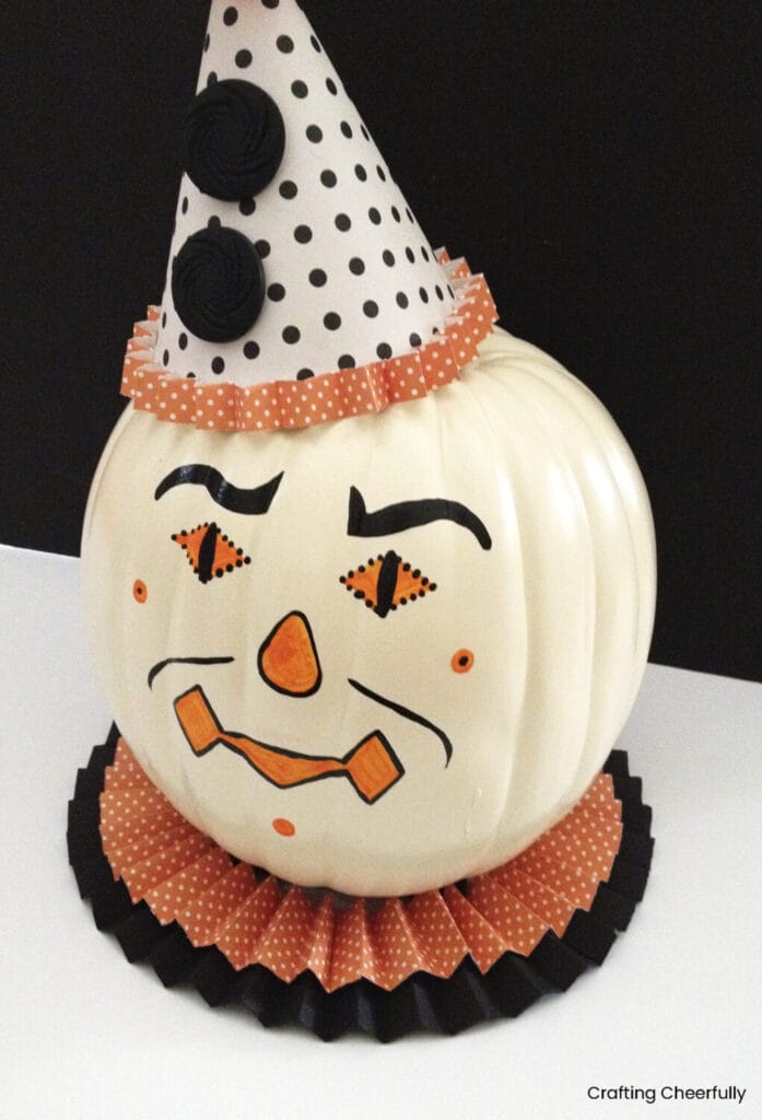 DIY Vintage Clown Pumpkins - Crafting Cheerfully