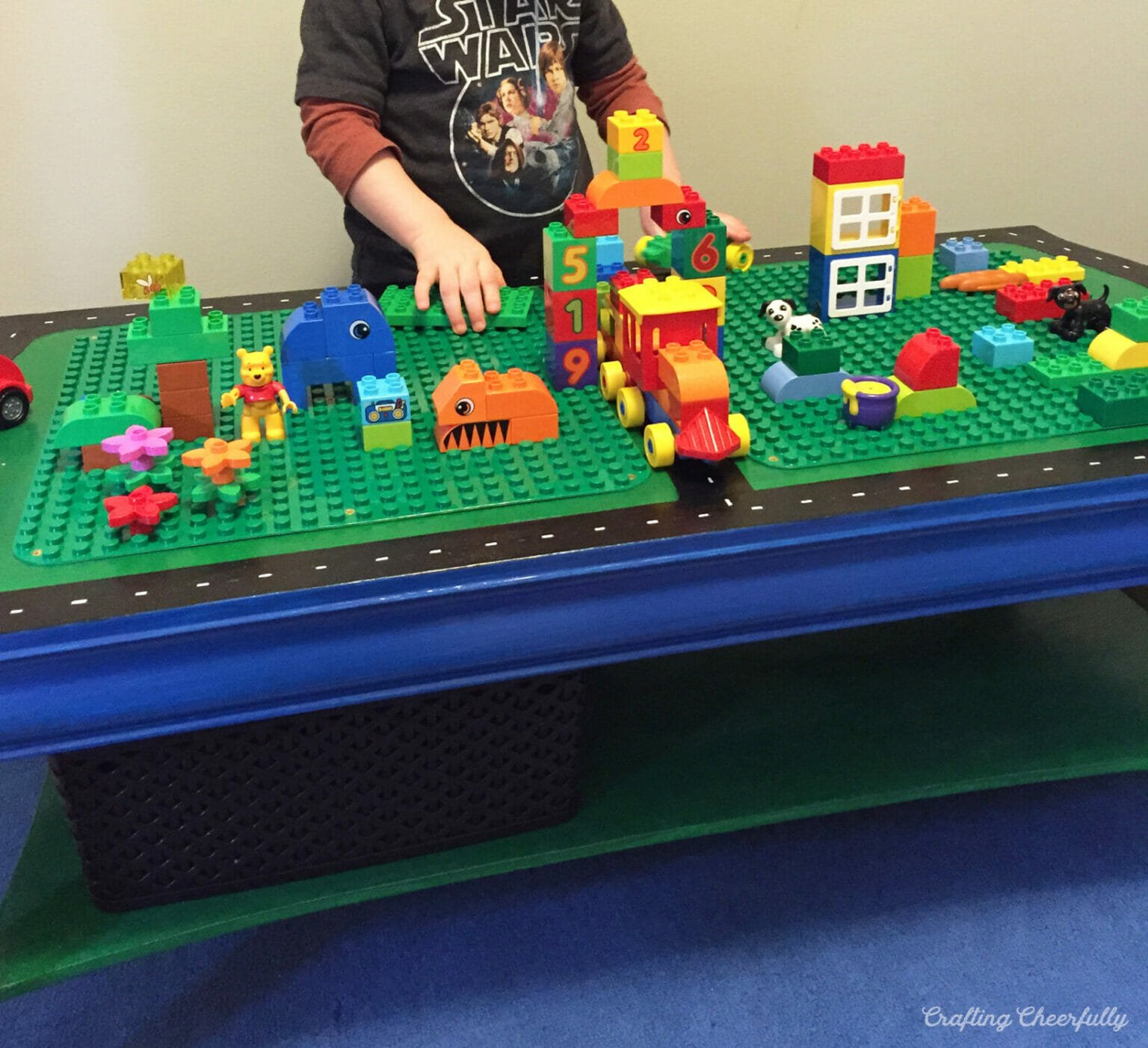 DIY LEGO DUPLO Table with Storage Space - Crafting Cheerfully