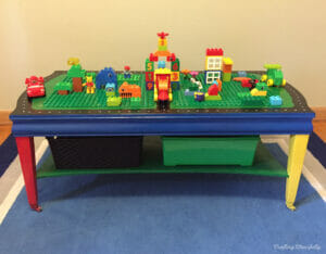 DIY LEGO DUPLO Table with Storage Space - Crafting Cheerfully