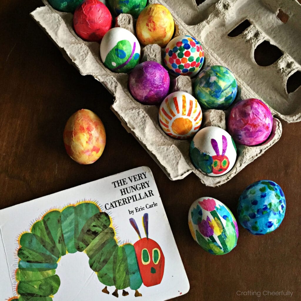 DIY The Very Hungry Caterpillar Easter Eggs - Crafting Cheerfully