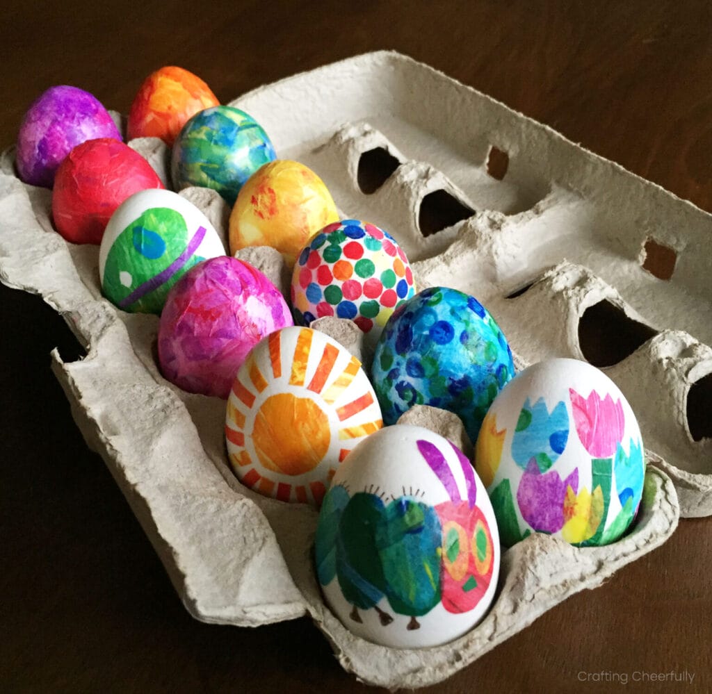DIY The Very Hungry Caterpillar Easter Eggs - Crafting Cheerfully