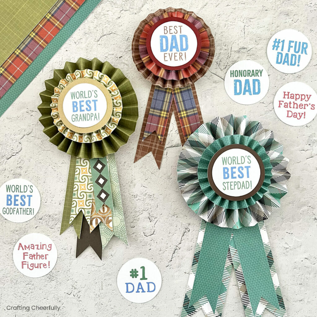 DIY Father's Day Award Ribbons - Crafting Cheerfully