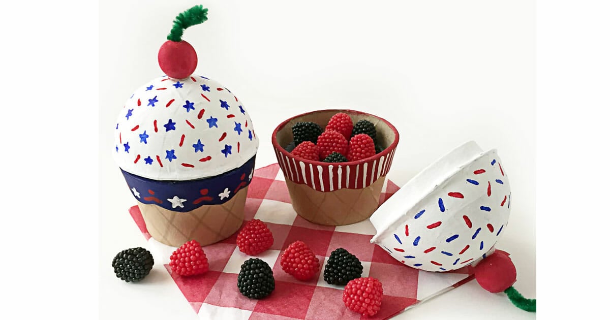 Patriotic Ice Cream Cone Treat Box - Crafting Cheerfully