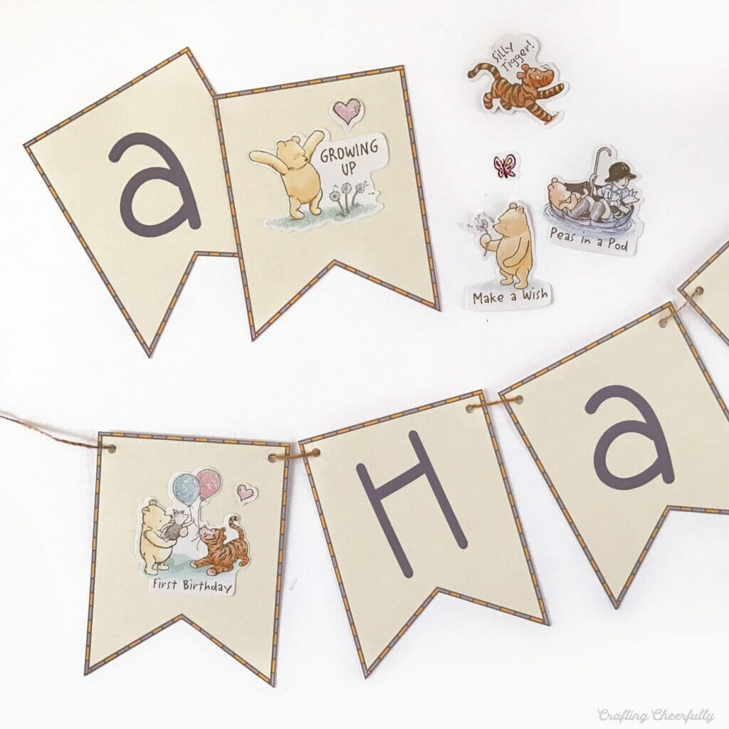 DIY Winnie the Pooh Birthday Banner - Crafting Cheerfully