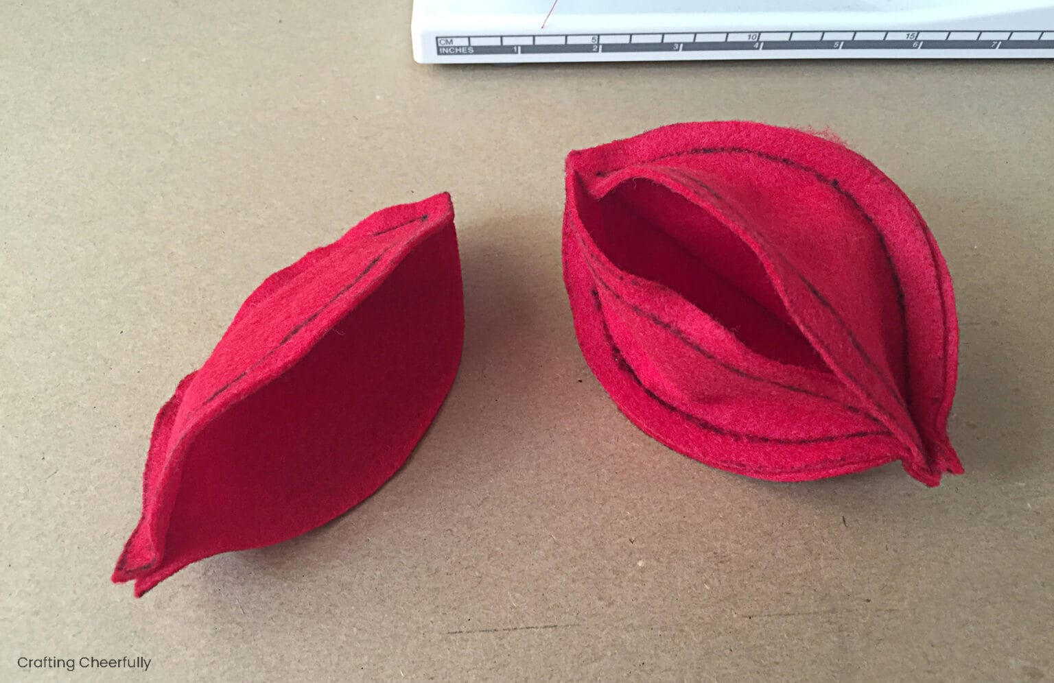 DIY Felt Apple Pincushions - Crafting Cheerfully