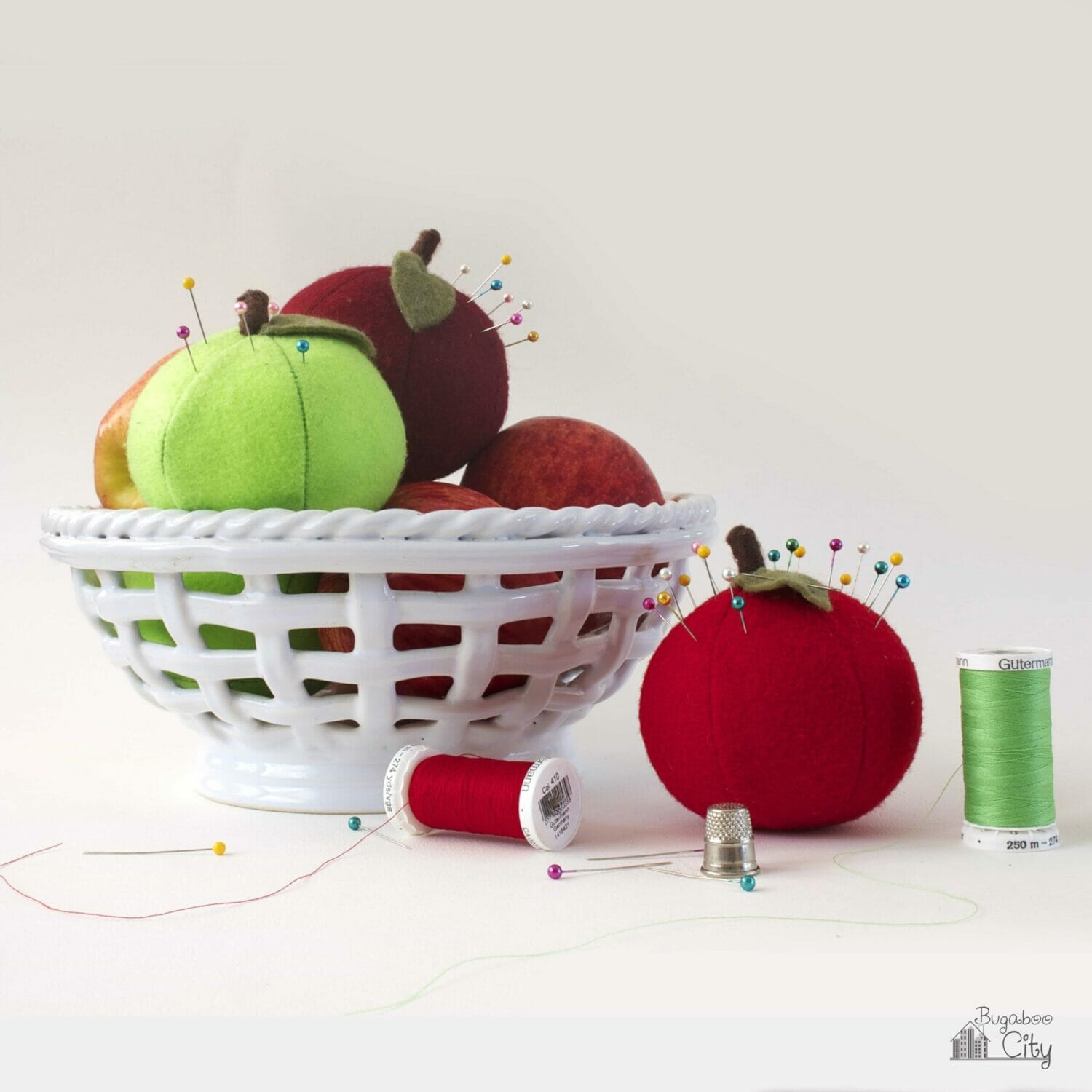 DIY Apple Pincushions - Crafting Cheerfully