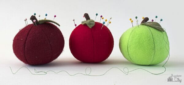 DIY Apple Pincushions - Crafting Cheerfully