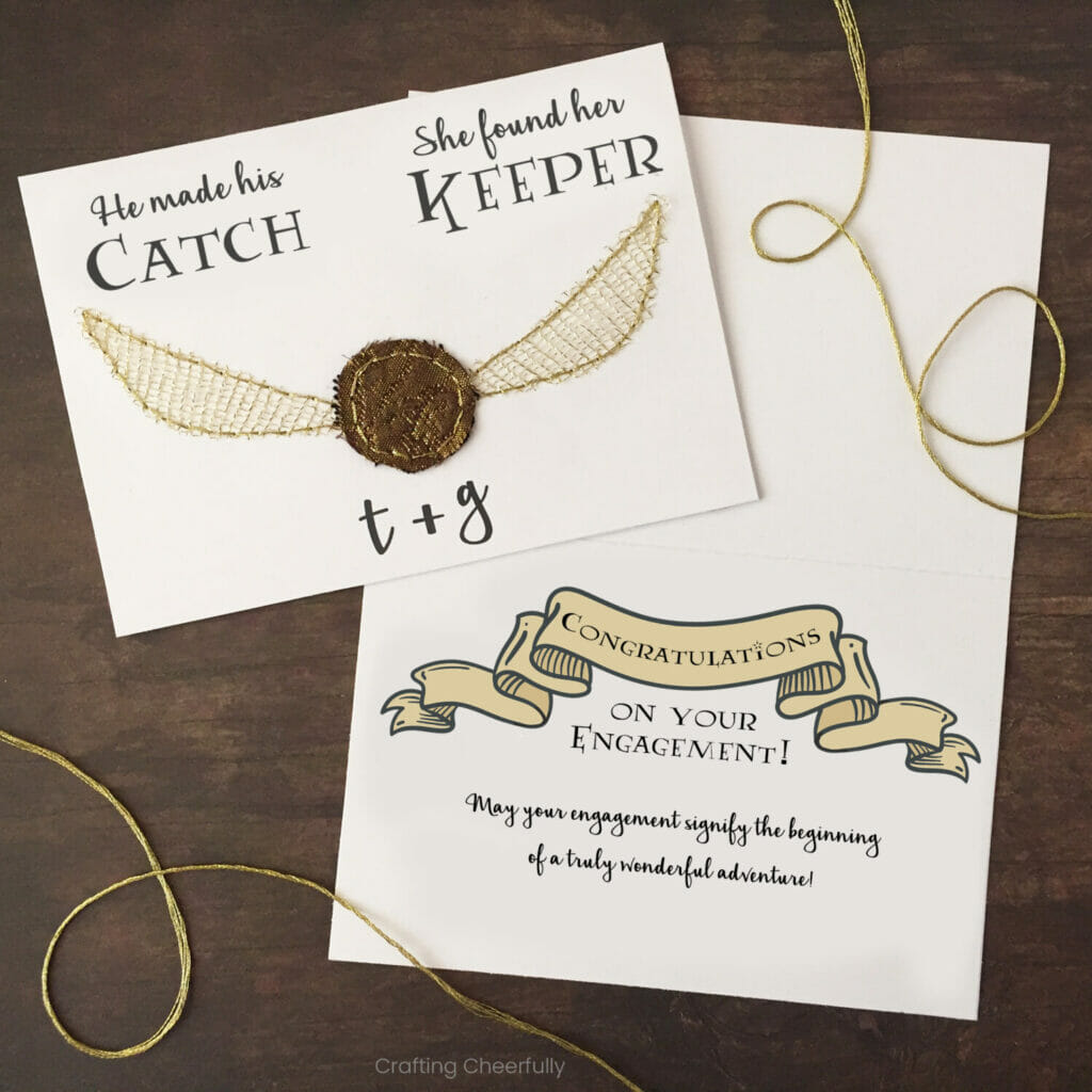 DIY Golden Snitch Wedding Card - Crafting Cheerfully