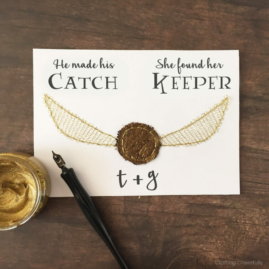 DIY Golden Snitch Wedding Card - Crafting Cheerfully