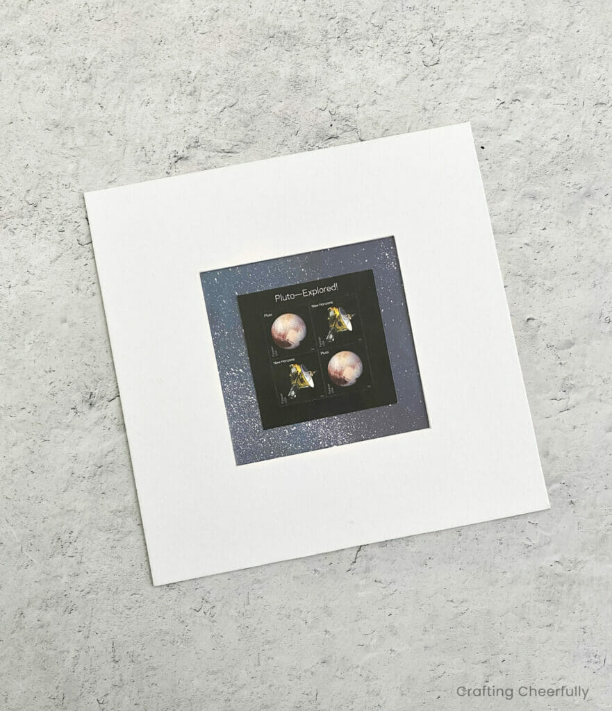 DIY Postage Stamp Wall Art - Crafting Cheerfully