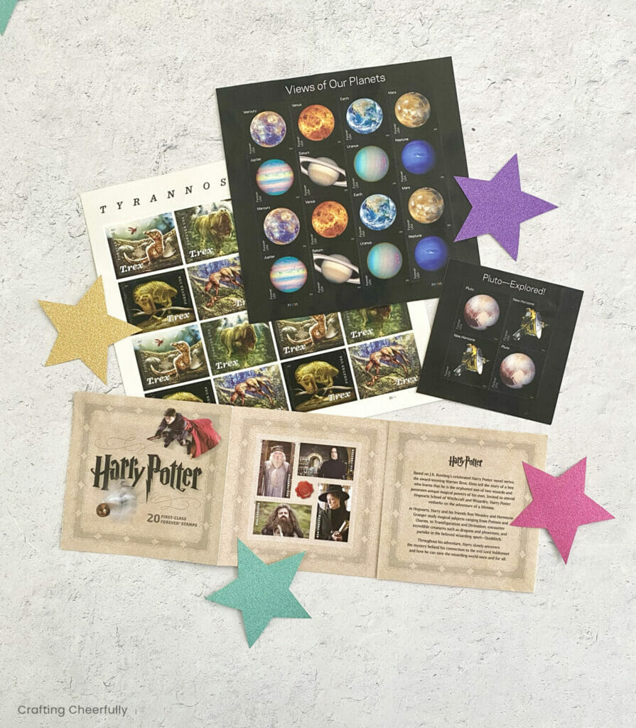 DIY Postage Stamp Wall Art - Crafting Cheerfully