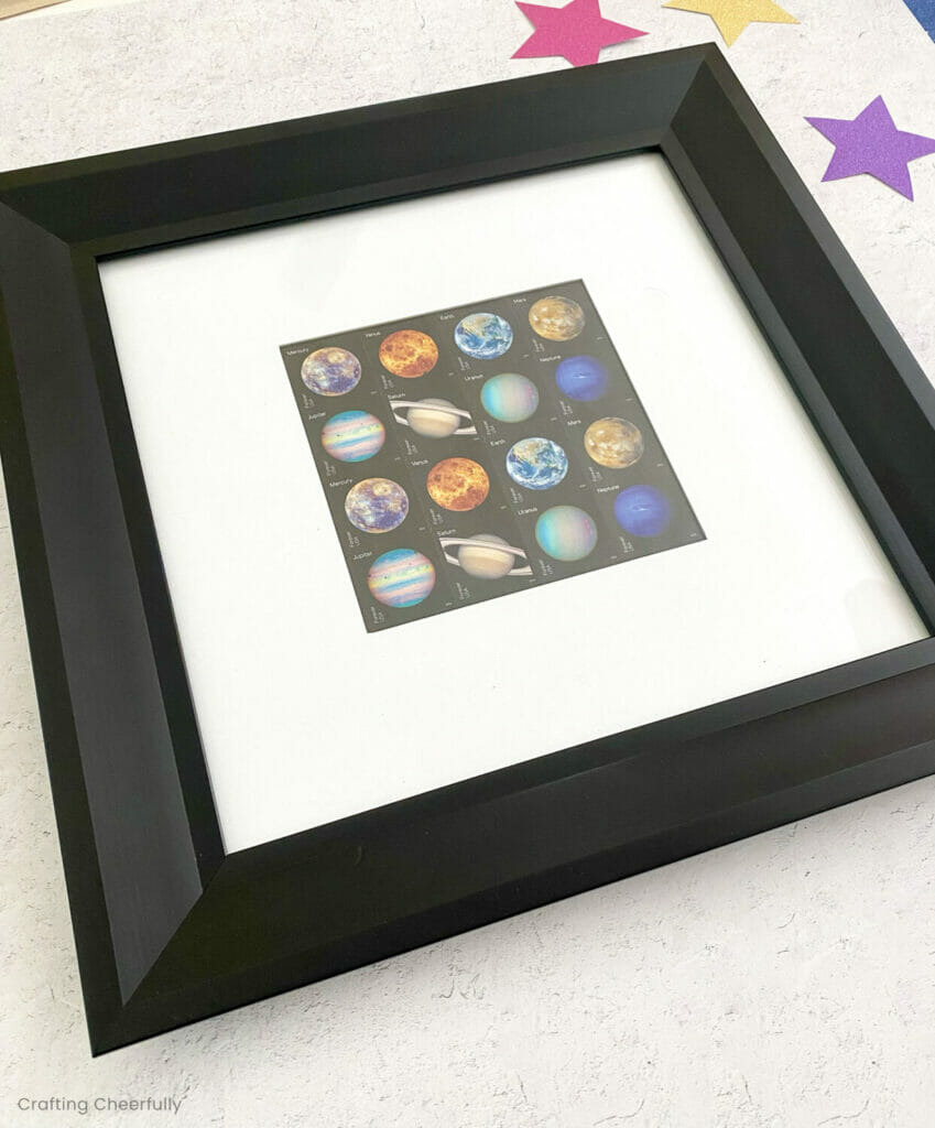 DIY Postage Stamp Wall Art - Crafting Cheerfully