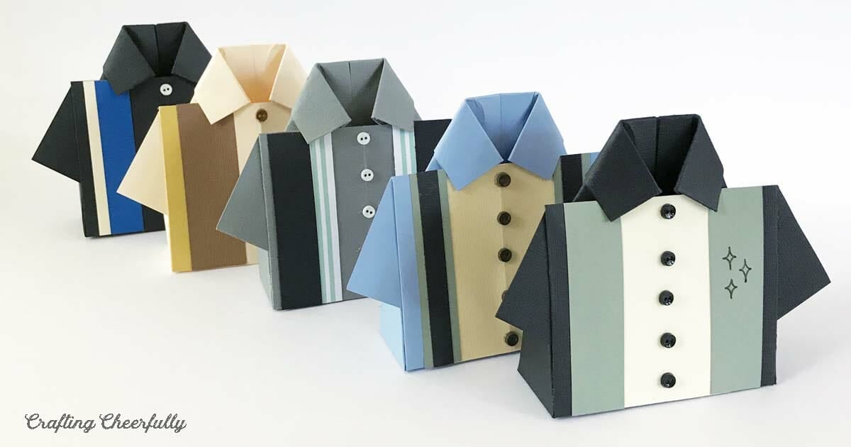 Bowling Shirt Origami Treat Boxes - Crafting Cheerfully