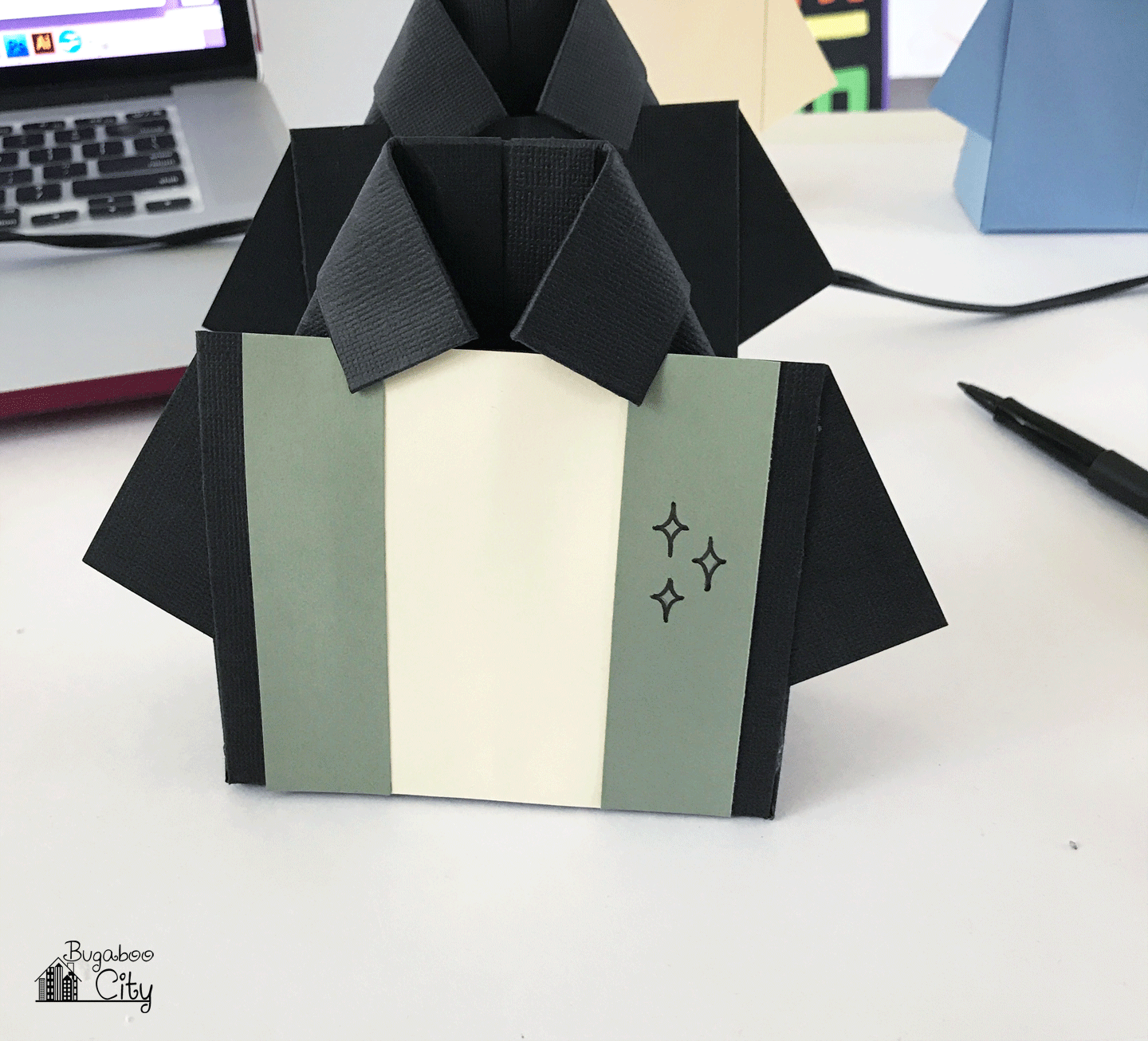 Bowling Shirt Origami Treat Boxes - Crafting Cheerfully