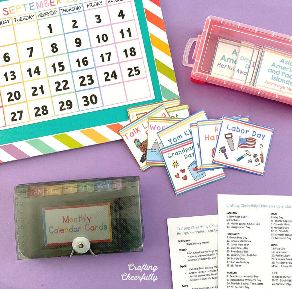 Holiday Calendar Cards for Children's Calendar - Crafting Cheerfully