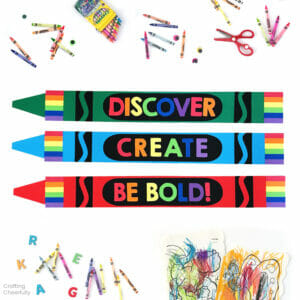 DIY Giant Paper Crayon - Classroom, craft area, party decoration.