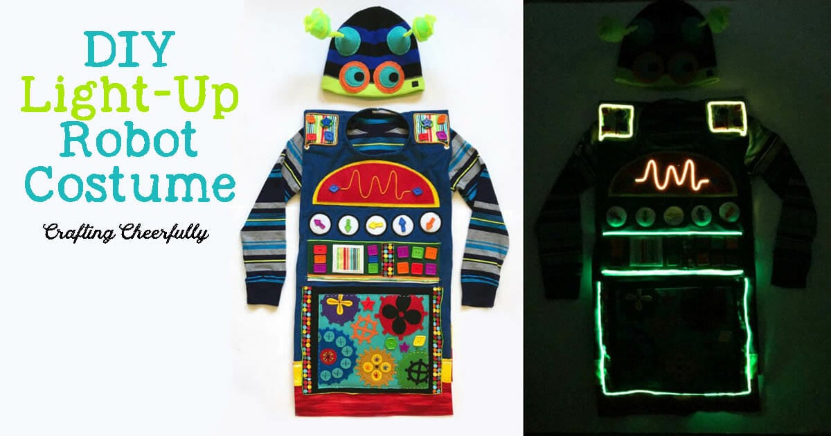 DIY Light-Up Robot Costume for Halloween - Crafting Cheerfully