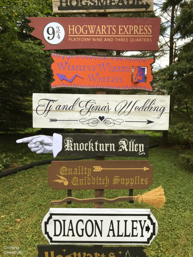 How to make a DIY Harry Potter Directional Sign for a wedding or party