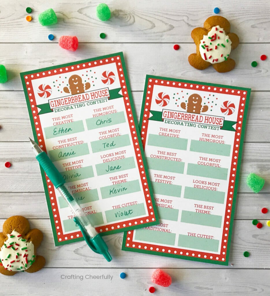 Gingerbread House Award Ribbons - Free Printables - Crafting Cheerfully