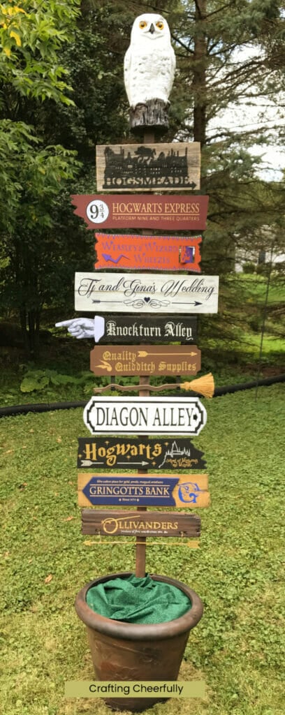 How to make a DIY Harry Potter Directional Sign for a wedding or party