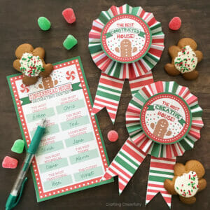Gingerbread House Award Ribbons - Free Printables - Crafting Cheerfully