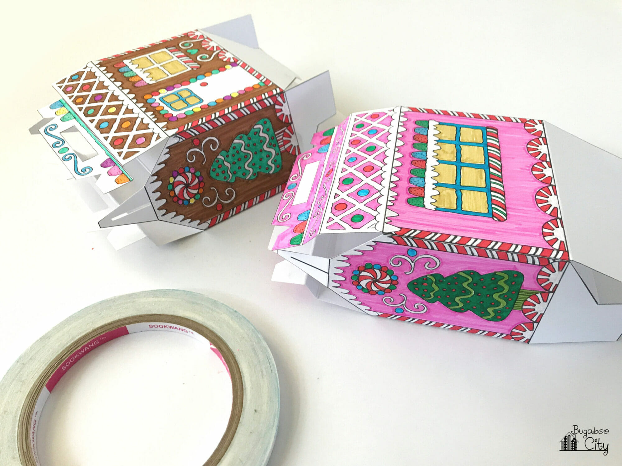 Color-Your-Own Gingerbread House Treat Box - Crafting Cheerfully