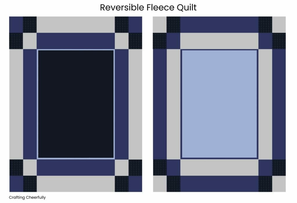 DIY Reversible Fleece Quilt Pattern - Crafting Cheerfully