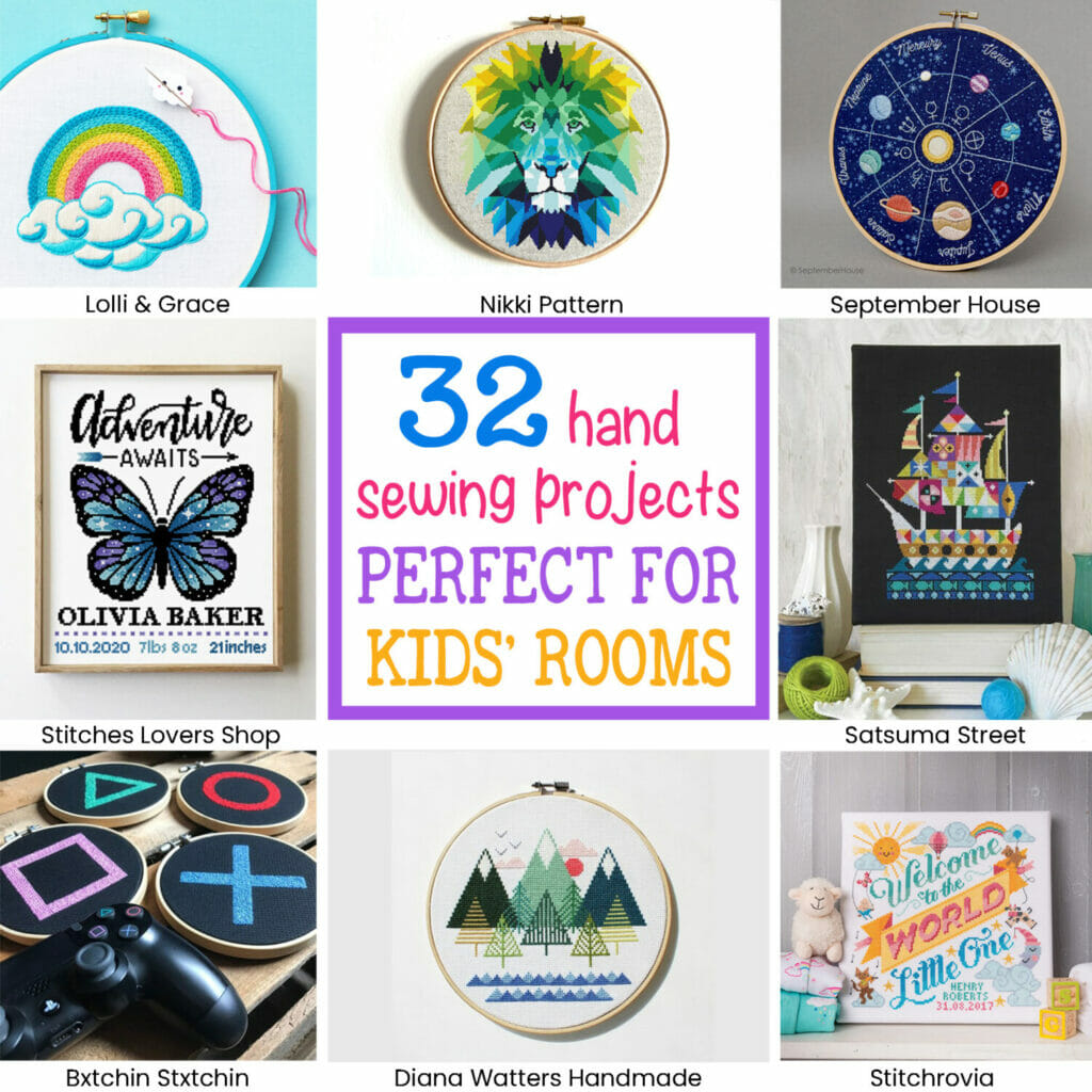 32 Hand Sewing Patterns - Perfect for Kids' Rooms! - Crafting Cheerfully