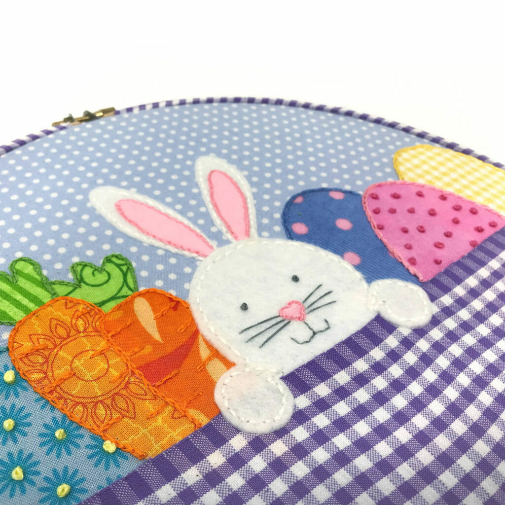 Easter Bunny Embroidery Hoop Art - Free Pattern - Crafting Cheerfully
