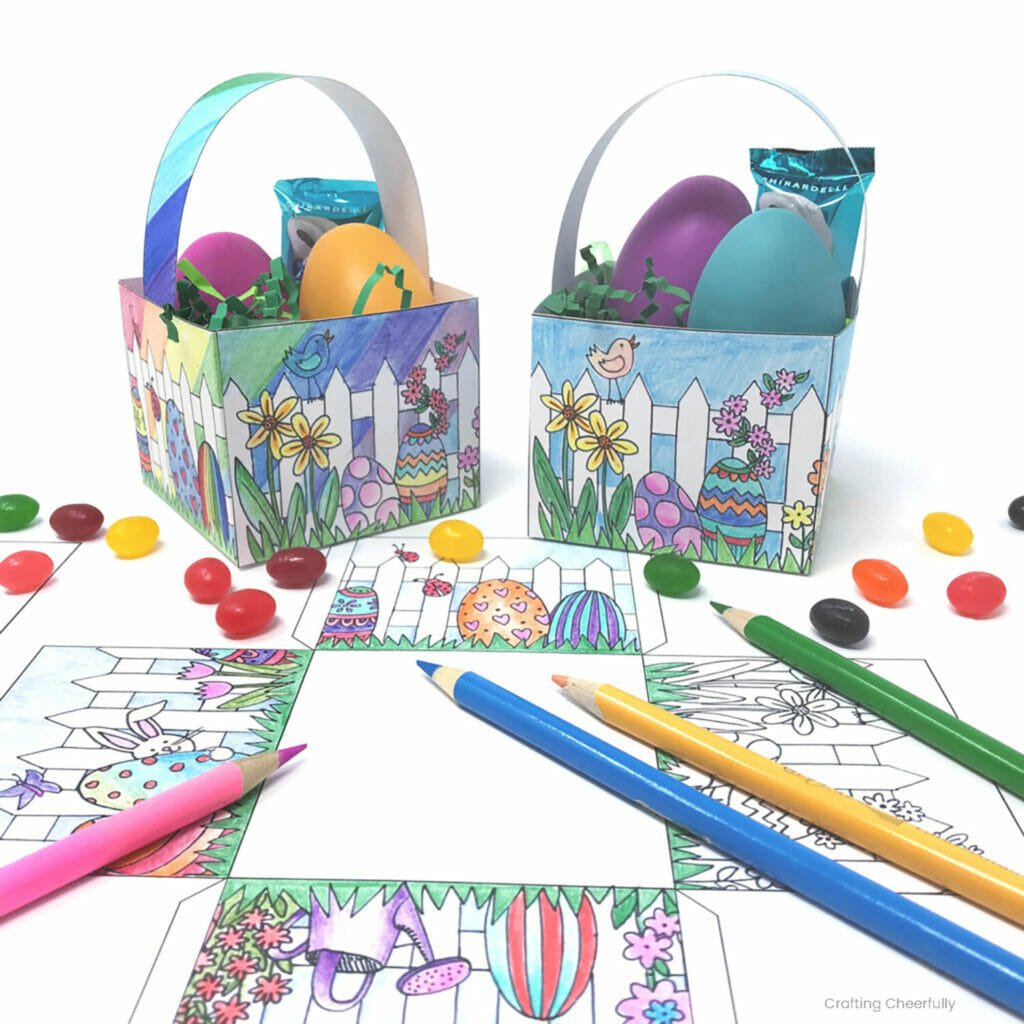 Color-Your-Own Easter Basket - Free Printable - Crafting Cheerfully