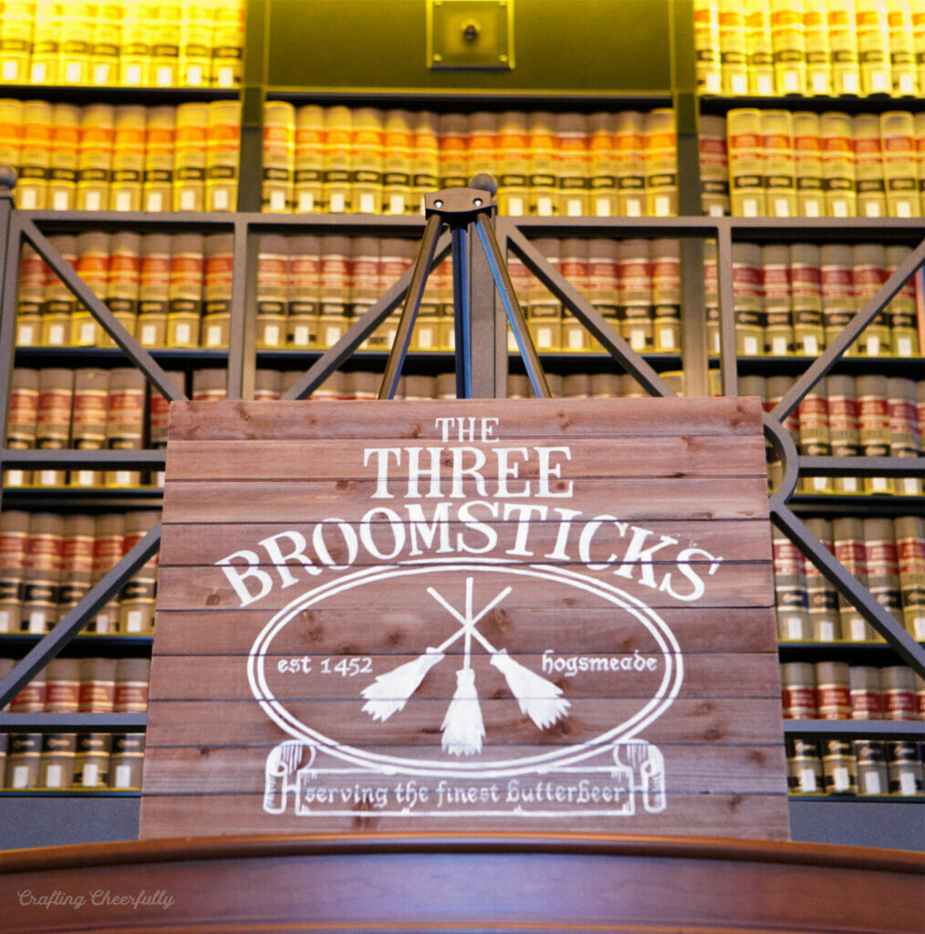 DIY Three Broomsticks Wood Sign - Crafting Cheerfully