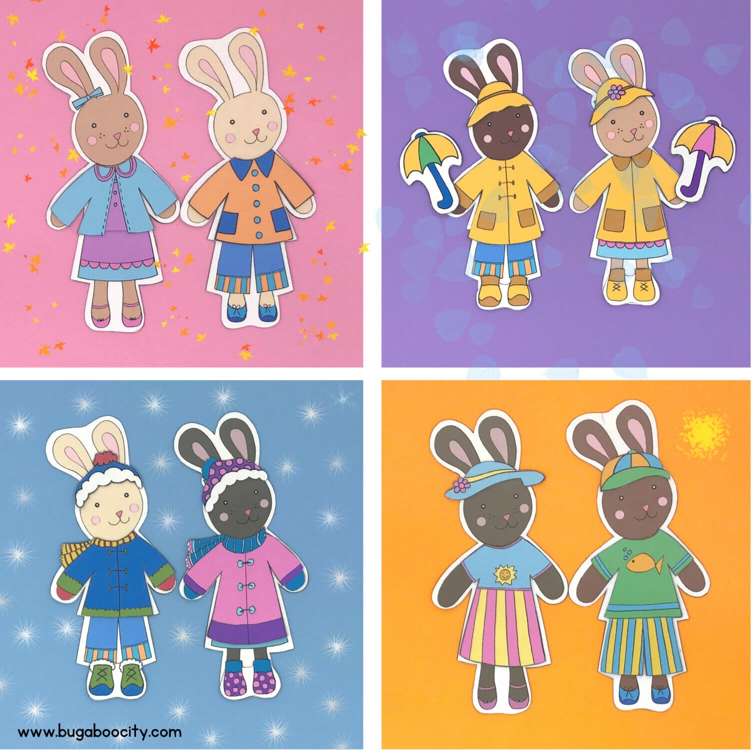 Free Printable Bunny Paper Dolls - Crafting Cheerfully