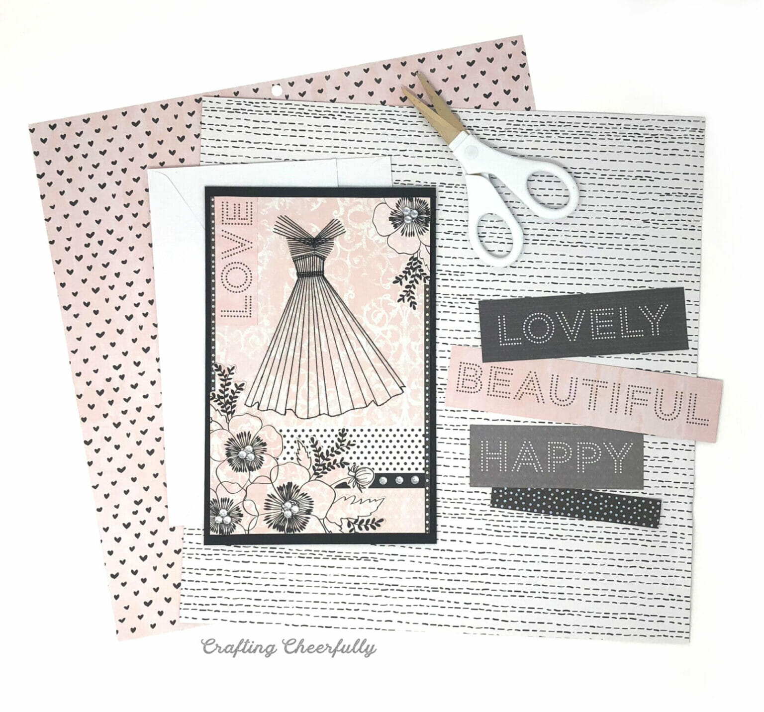 DIY Embroidered Dress Card - Crafting Cheerfully