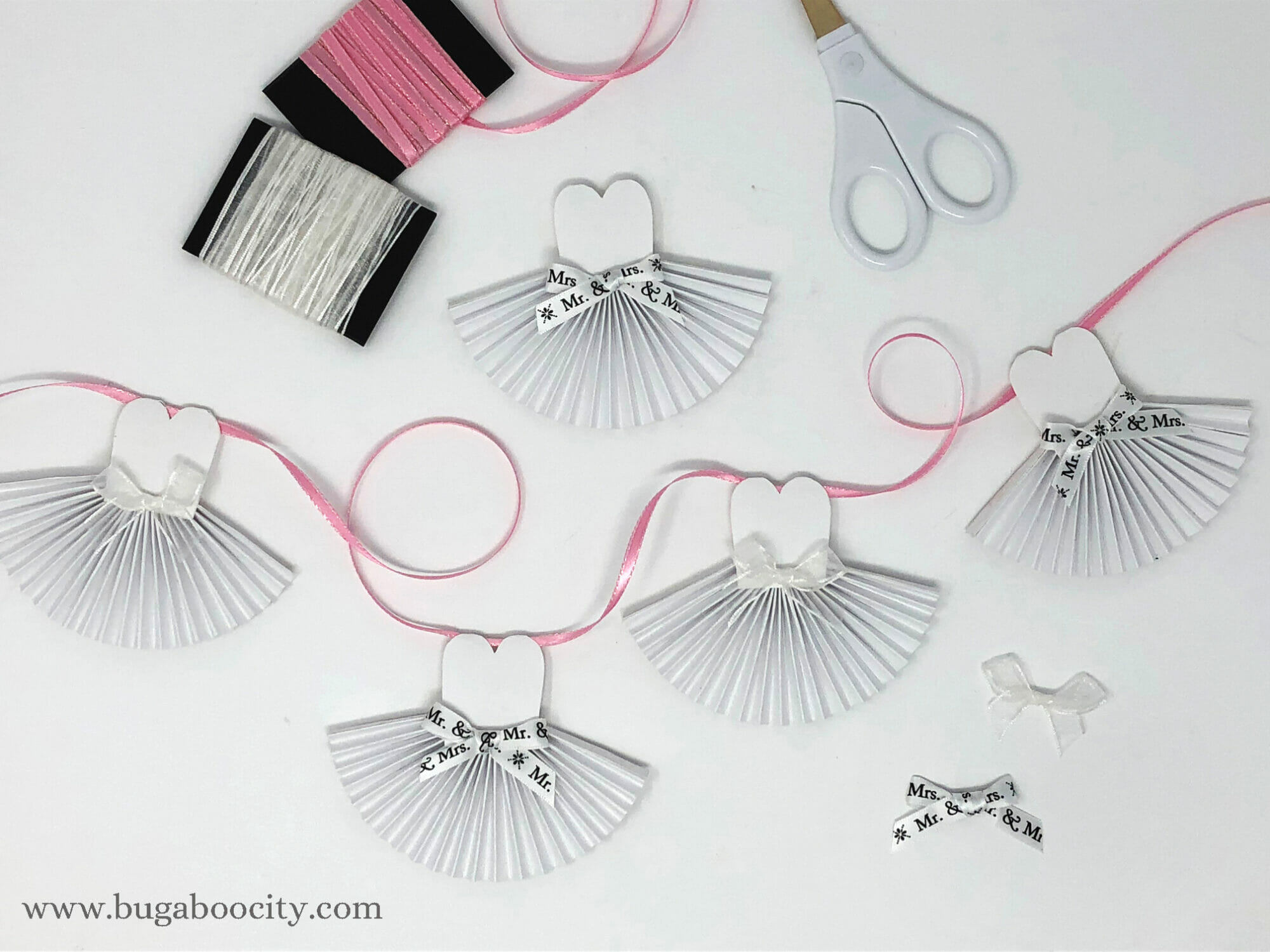 DIY Paper Wedding Dress Banner - Crafting Cheerfully