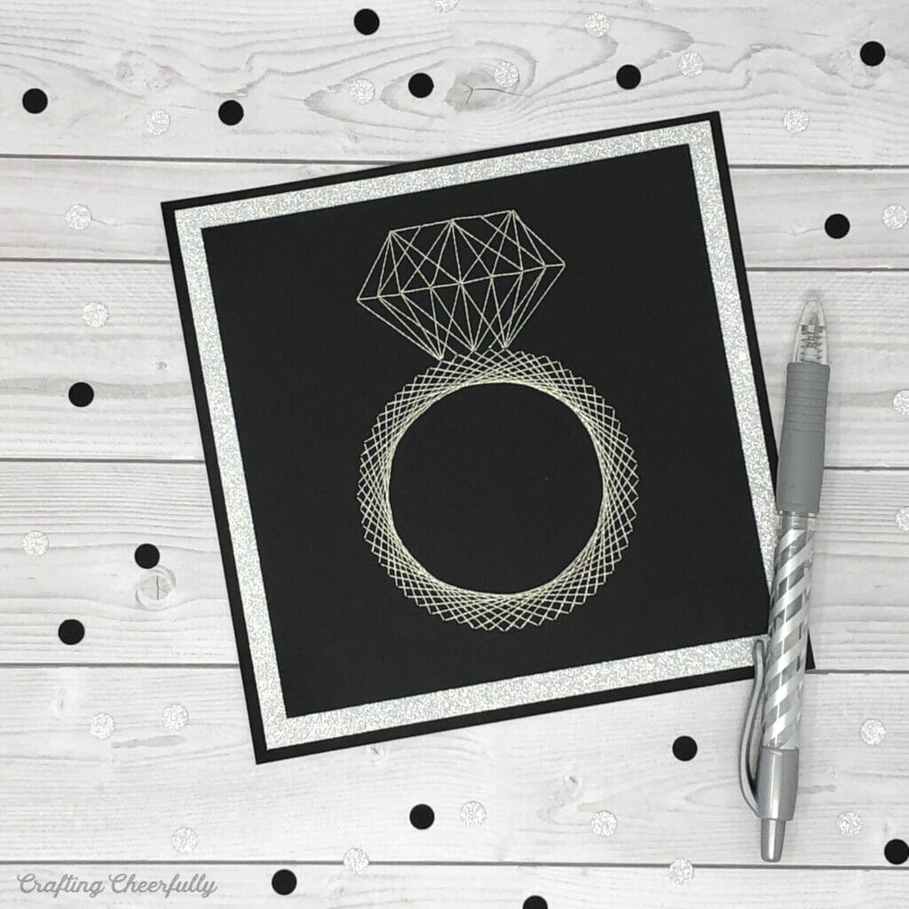 DIY Engagement Wedding Card with Free Embroidery Template - Crafting ...