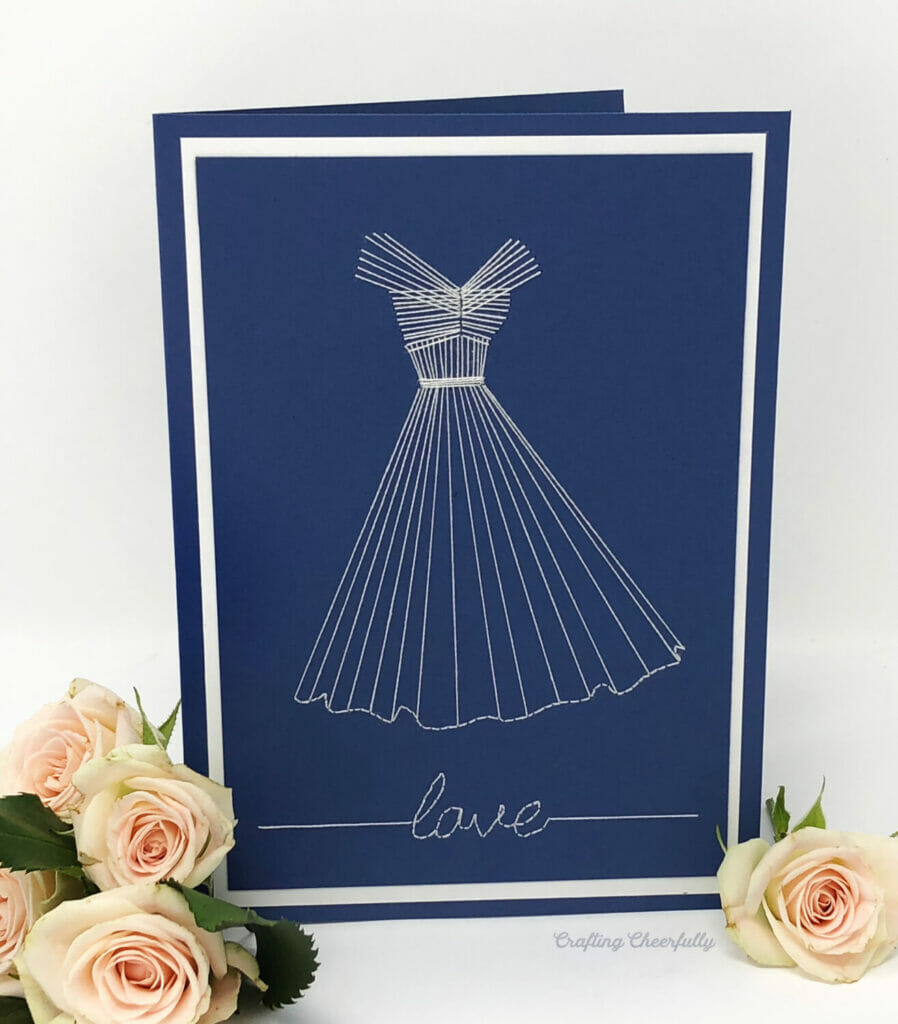 DIY Embroidered Dress Card - Crafting Cheerfully