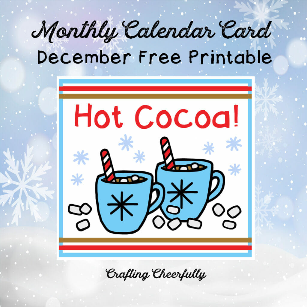 Free Monthly Calendar Card - Crafting Cheerfully