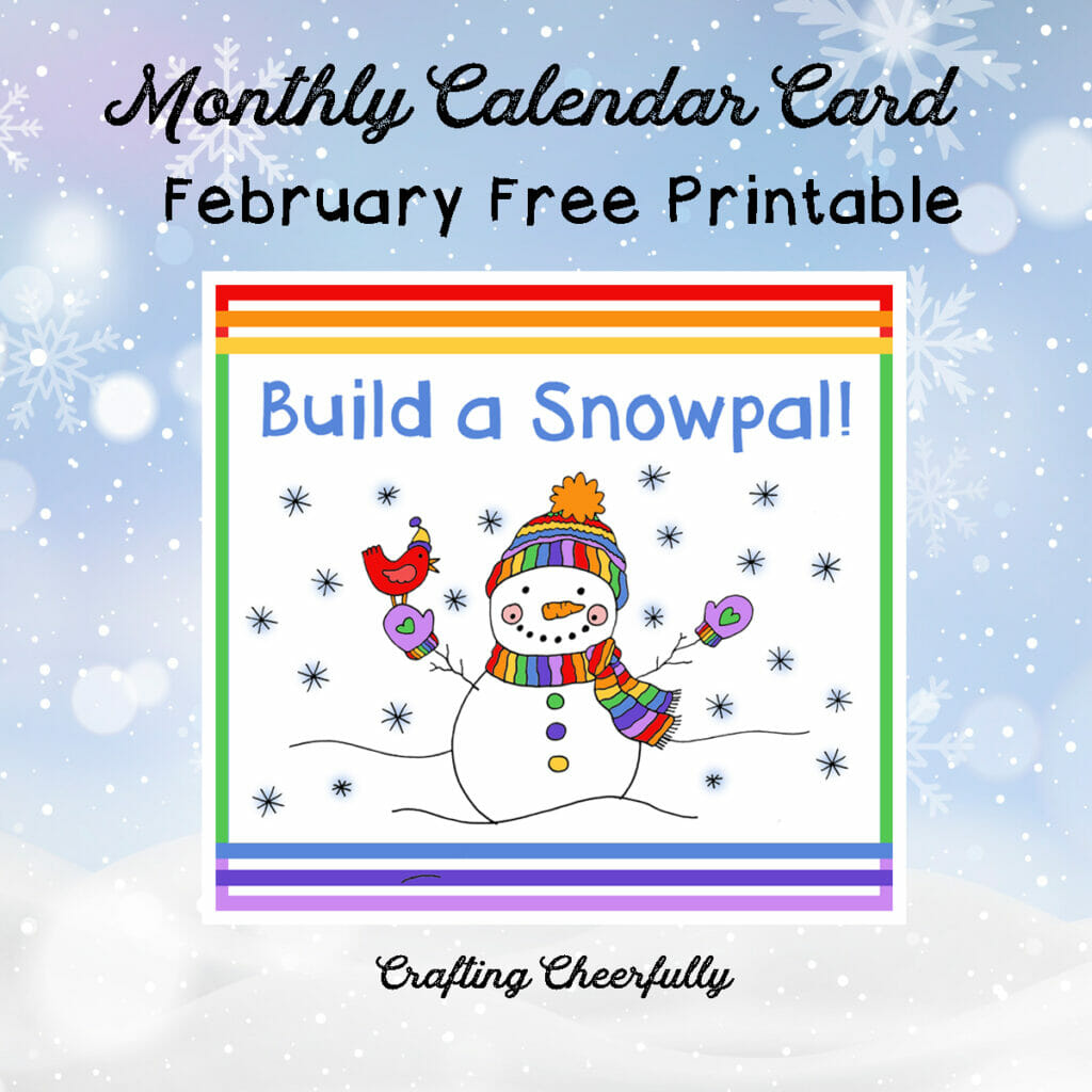 Free Monthly Calendar Card - Crafting Cheerfully