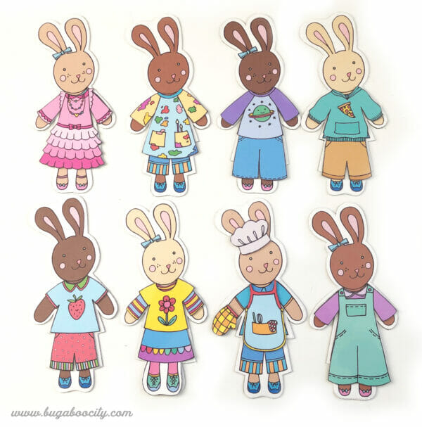Free Printable Bunny Paper Dolls - Crafting Cheerfully