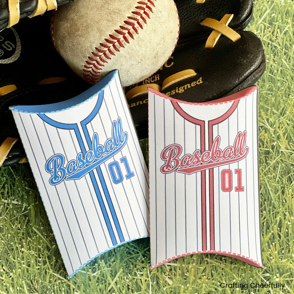 DIY Baseball Jersey Pillow Boxes - Crafting Cheerfully