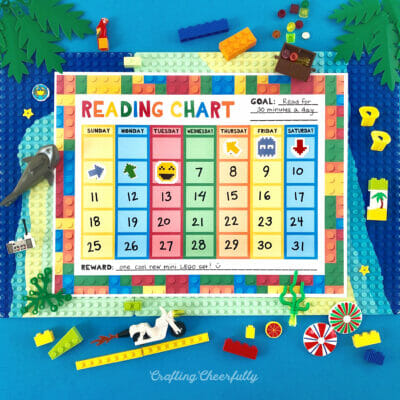 Free Printable LEGO-Themed Reading Chart - Crafting Cheerfully