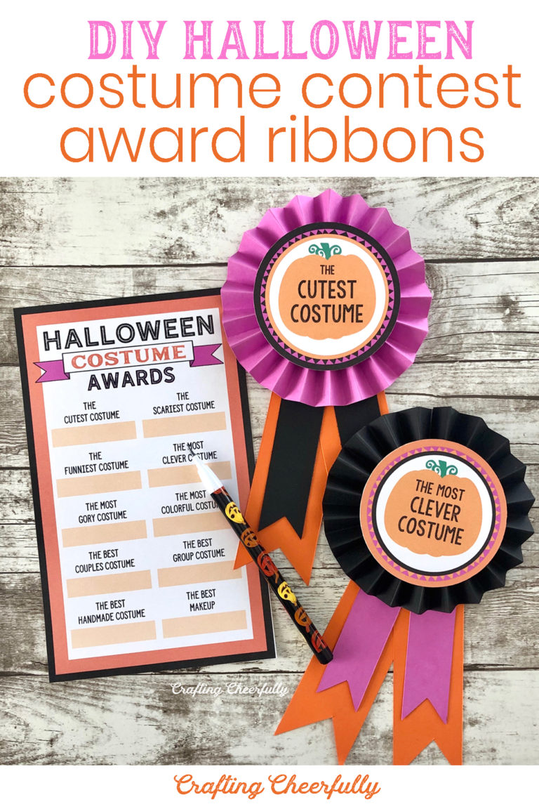 DIY Halloween Costume Award Ribbons - Crafting Cheerfully