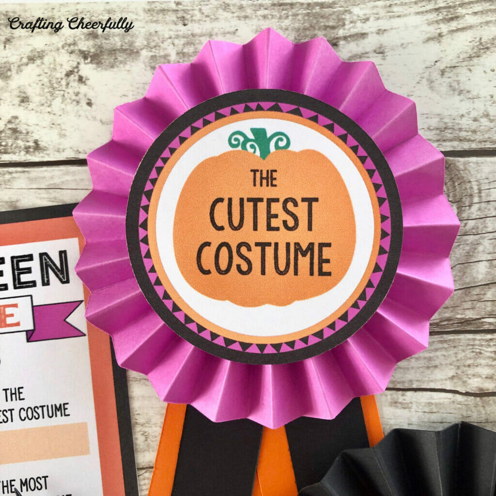 DIY Halloween Costume Award Ribbons - Crafting Cheerfully