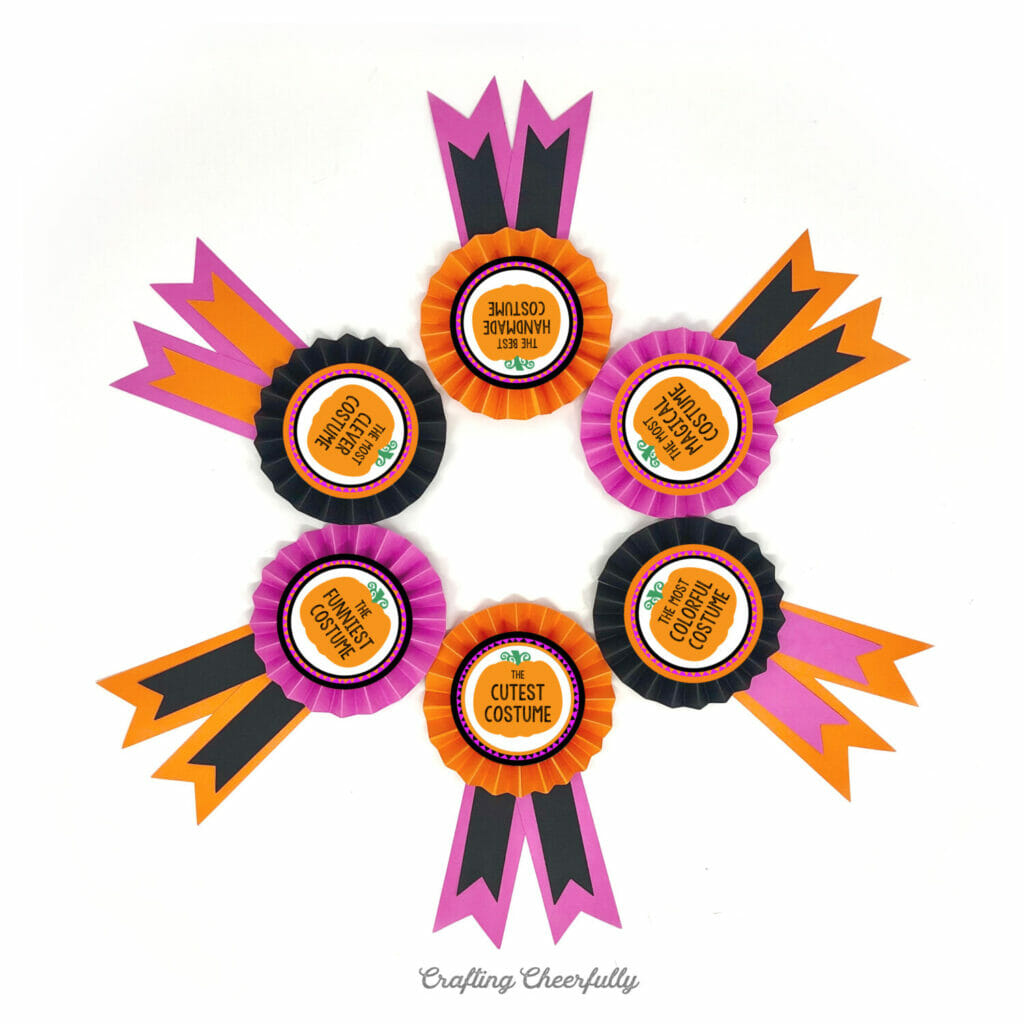 DIY Halloween Costume Award Ribbons - Crafting Cheerfully