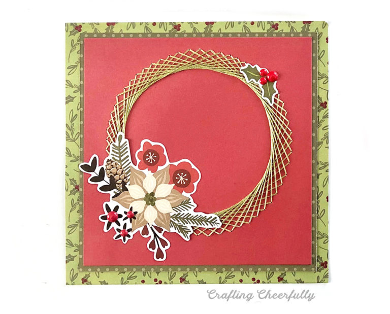 DIY Holiday Card with Embroidered Wreath - Crafting Cheerfully