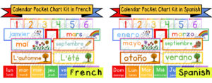 Pocket Chart Calendar now in French and Spanish! - Crafting Cheerfully