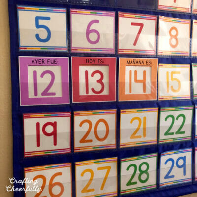 Pocket Chart Calendar now in French and Spanish! - Crafting Cheerfully