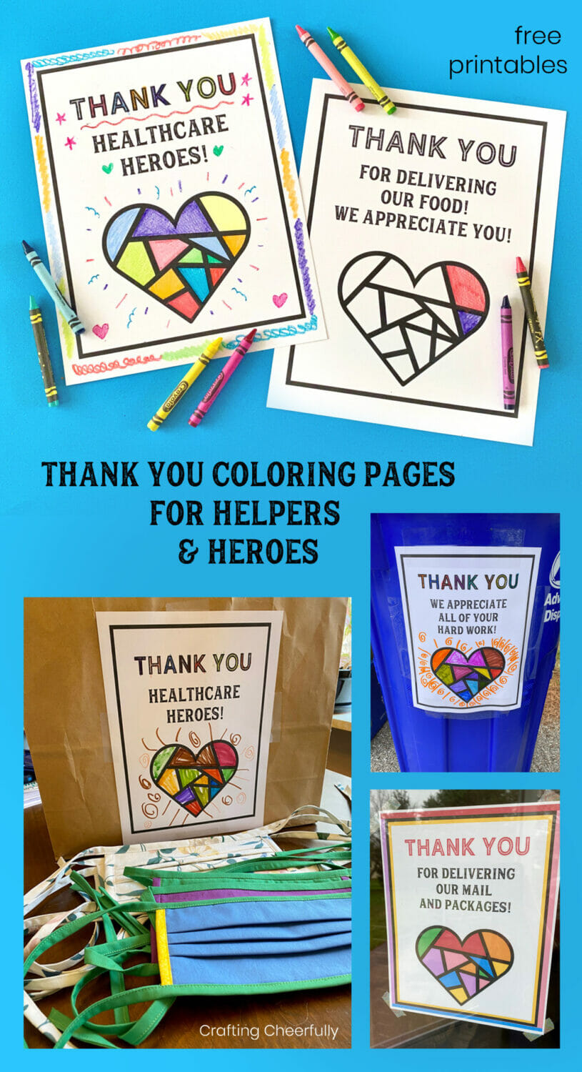 Thank You Coloring Pages for Helpers and Heroes! - Crafting Cheerfully