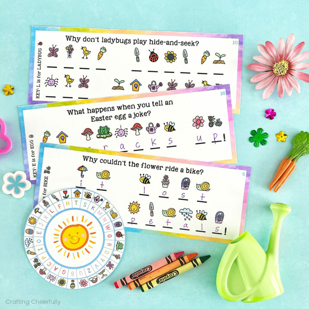 Spring and Easter Decoder Wheel Activity for Kids! - Crafting Cheerfully