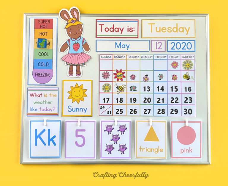 Preschool Learning Calendar Cards! - Crafting Cheerfully